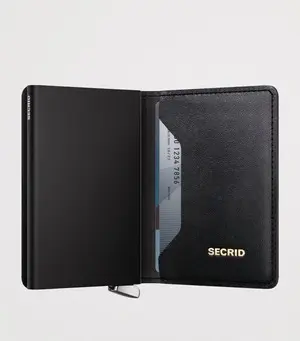 SECRID Embossed Leather Slimwallet - Black