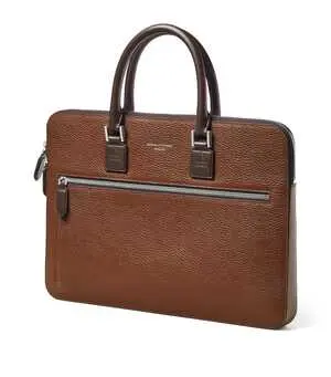 ASPINAL OF LONDON Leather Connaught Briefcase - Brown