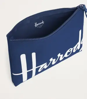 Harrods Cotton Logo Pouch - Navy