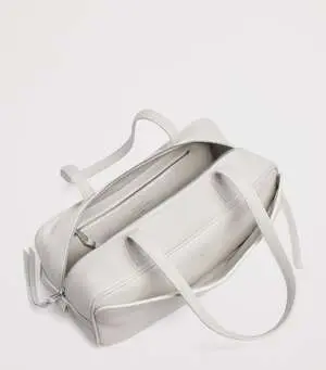 Balenciaga Small Leather Carrie Bowling Top-handle Bag - White