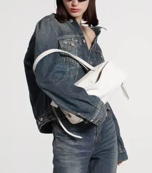 Balenciaga Small Leather Carrie Bowling Top-handle Bag - White