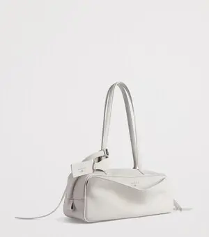 Balenciaga Small Leather Carrie Bowling Top-handle Bag - White