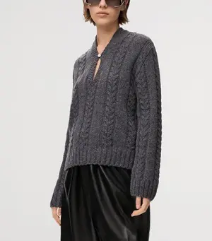 Loewe Wool Cable-knit Sweater - Grey