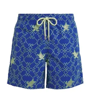 Vilebrequin Embroidered Turtle Mistral Swim Shorts - Blue