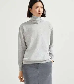 Brunello Cucinelli Cashmere High-neck Sweater - Grey