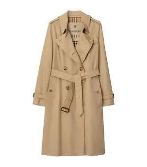 Burberry Gabardine Long Kensington Heritage Trench Coat - Beige