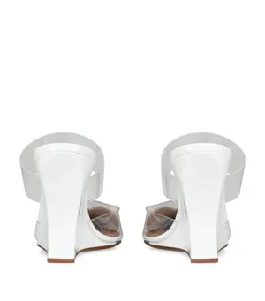 Alaïa Patent Coeur Mules - White