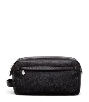 Brunello Cucinelli Grained Leather Wash Bag - Black