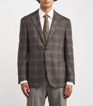 Corneliani Virgin Wool Check Blazer