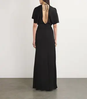 Victoria Beckham Gathered-waist Maxi Dress - Black