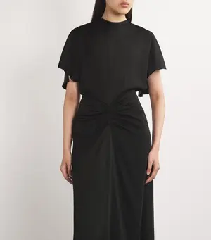 Victoria Beckham Gathered-waist Maxi Dress - Black