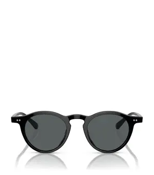 Oliver Spencer Acetate Round Frame Sunglasses - Black