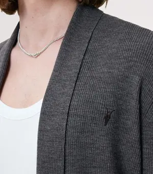 ALLSAINTS Merino Wool Mode Cardigan - Grey