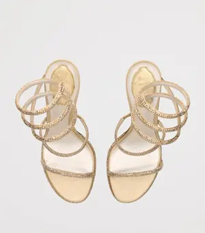 Rene Caovilla Satin Cleo Sandals With Embellishments