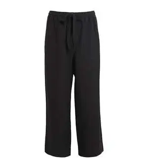 Commas Linen Wide-leg Trousers - Black