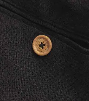 Commas Linen Wide-leg Trousers - Black