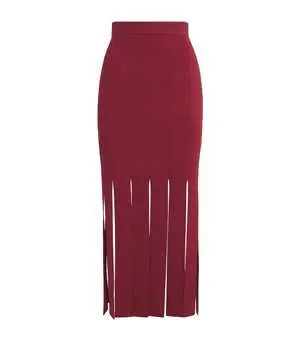 JOSEPH Milano Knit Lagny Compact Midi Skirt - Red