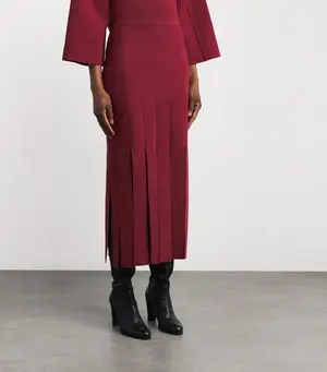 JOSEPH Milano Knit Lagny Compact Midi Skirt - Red