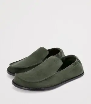 Loewe Suede Flex Loafers - Green