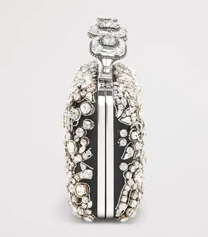 Alexander McQueen Embellished Skull Knuckle Clutch - Black