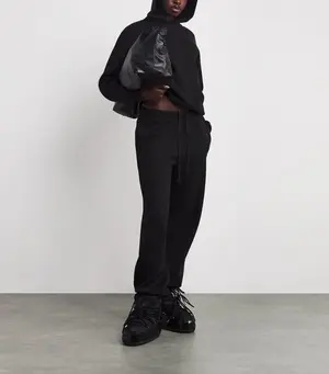 SKIMS Cotton-blend Fleece Straight Leg Sweatpants - Black