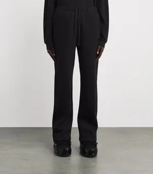 SKIMS Cotton-blend Fleece Straight Leg Sweatpants - Black