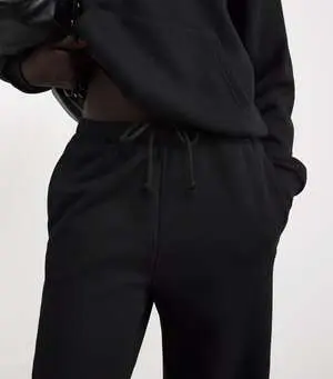 SKIMS Cotton-blend Fleece Straight Leg Sweatpants - Black