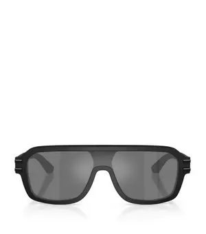 Dolce & Gabbana Oversized Pilot Sunglasses - Black