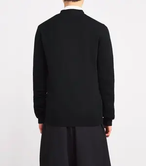 Play Comme Des Garcon Wool Heart Cardigan