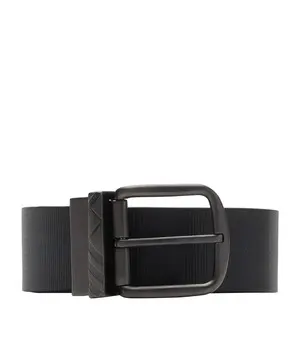 Burberry Leather Check Reversible Belt - Black
