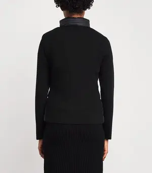 Moncler Down Wool-trim Panelled Cardigan