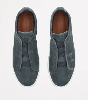 Zegna Triple Stitch Suede Sneakers