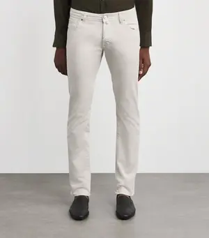 JACOB COHЁN Nick Slim Stretch-cotton Chinos - White