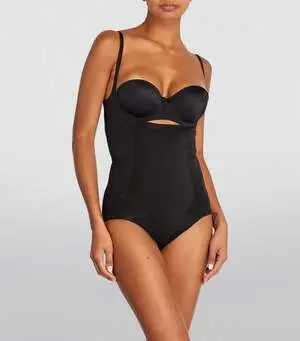 Spanx Sculpt Oncore Open-bust Brief Bodysuit - Black