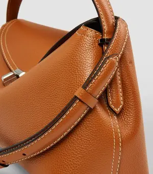 TOTEME Leather T-lock Top-handle Bag - Brown