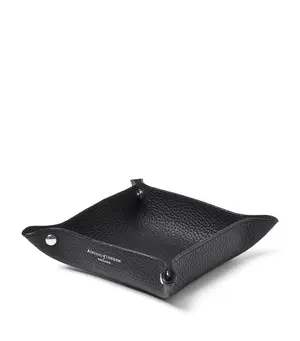ASPINAL OF LONDON Medium Grained Leather Tidy Tray - Black
