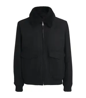 Sandro Wool-blend Bomber Jacket - Black