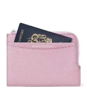 ASPINAL OF LONDON Leather Zipped Travel Wallet - Purple