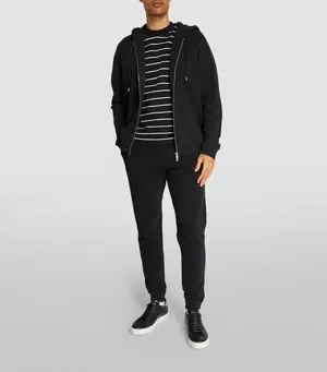 Sunspel Loopback Zip-up Hoodie - Black