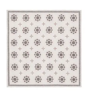 Eleventy Cotton-wool Printed Pocket Square - White