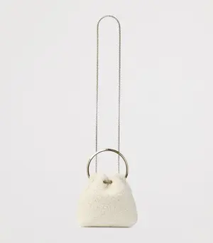 JIMMY CHOO Bon Bon Shearling Top-handle Pouch Bag