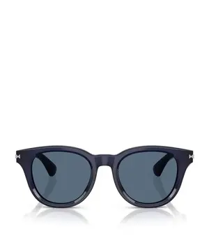 Burberry Acetate Round Sunglasses - Blue