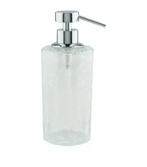 ZODIAC Cracked Crystal Soap Dispenser - Silver