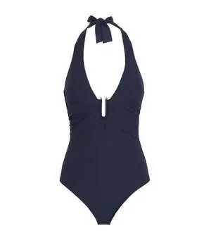 Heidi Klein Plunge U-bar Swimsuit - Navy