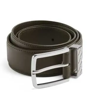 Bottega Veneta Leather Intreccio Loop Belt - Green