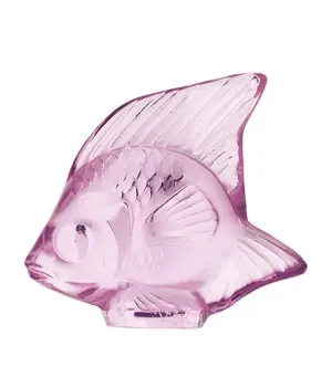 Lalique Crystal Fish Sculpture - Pink