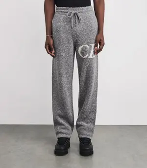 COLE BUXTON Wool-blend Logo Sweatpants - Grey