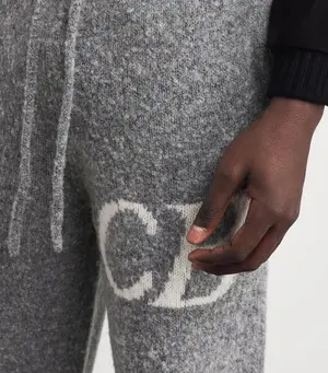 COLE BUXTON Wool-blend Logo Sweatpants - Grey