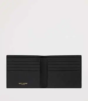 Saint Laurent Leather Cassandre Bifold Wallet