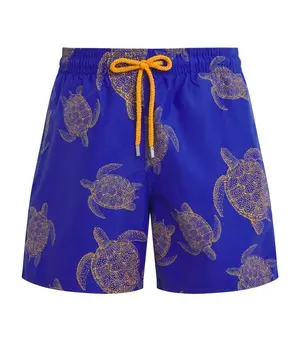 Vilebrequin Turtle Print Moorea Swim Shorts - Blue